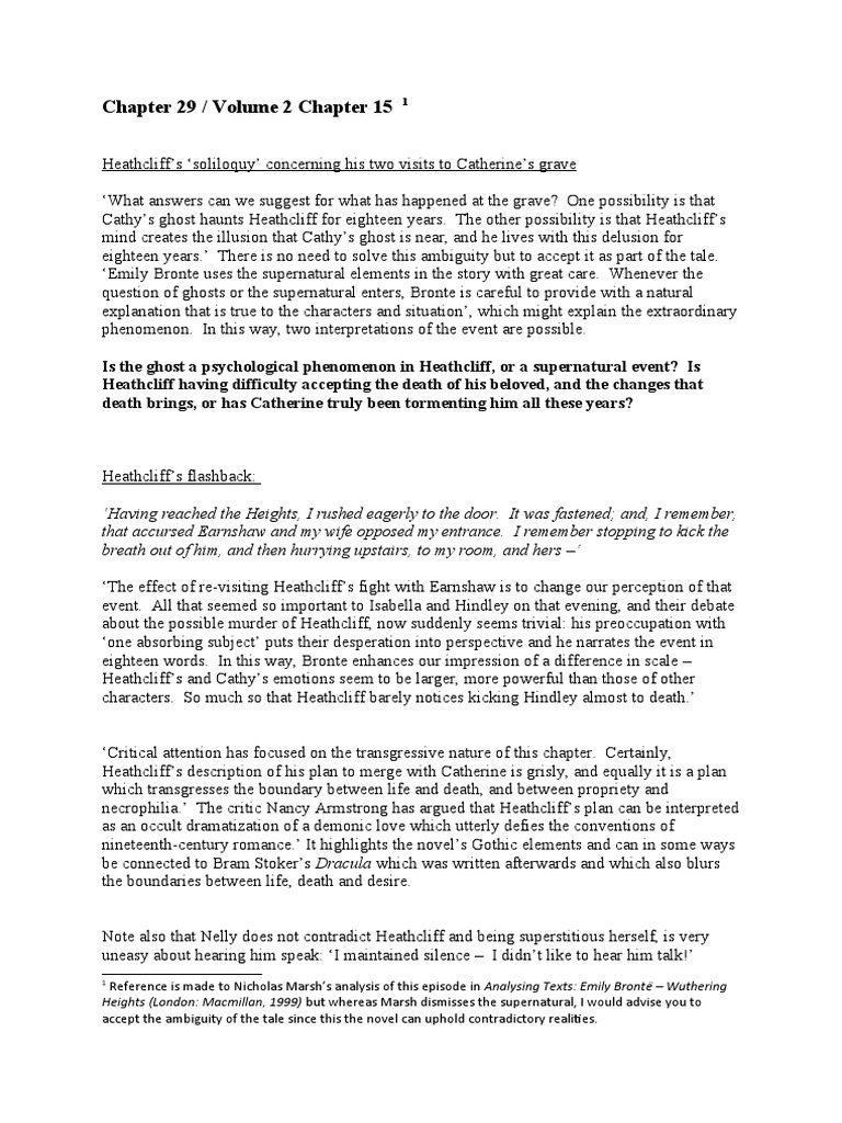 Chapter 29 Explained | PDF | Heathcliff (Wuthering Heights)