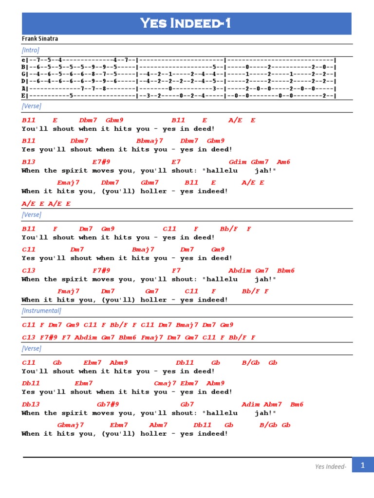 Yes Indeed Yes Indeed Yes Indeed Yes Indeed - 1 1 1 1: (Intro) | PDF ...