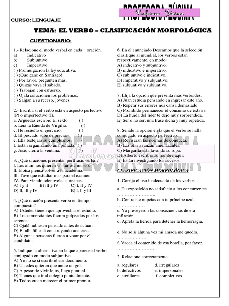 Practica Del Verbo | Descargar gratis PDF | Verbo | Semiótica