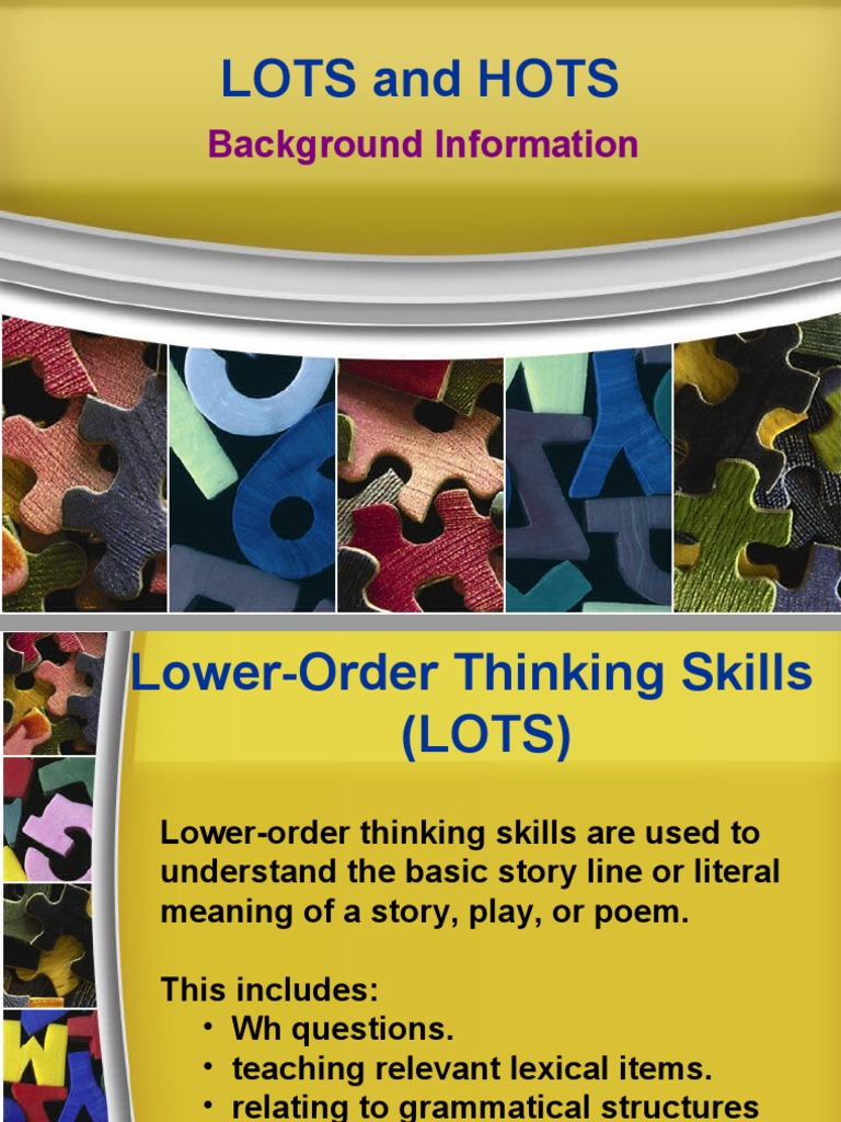 LOTS and HOTS Background Info | PDF | Career & Growth | Philosophy