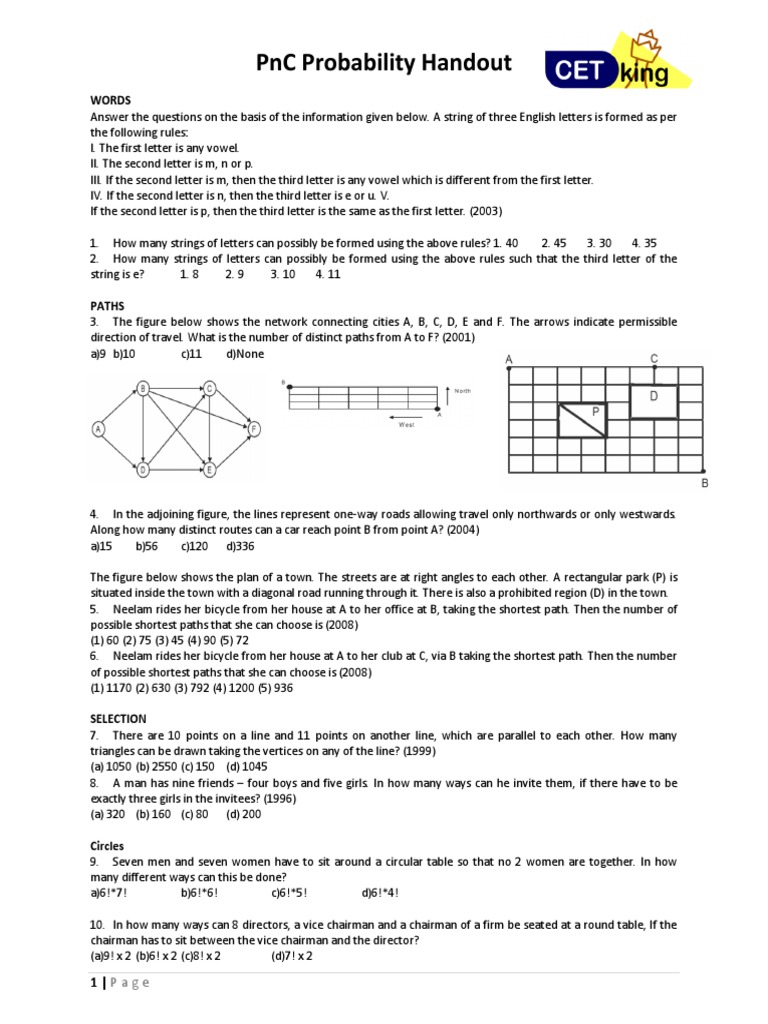 PNC Prob High Freqency CAT Questions Quant150 | PDF | Odds | Teaching ...