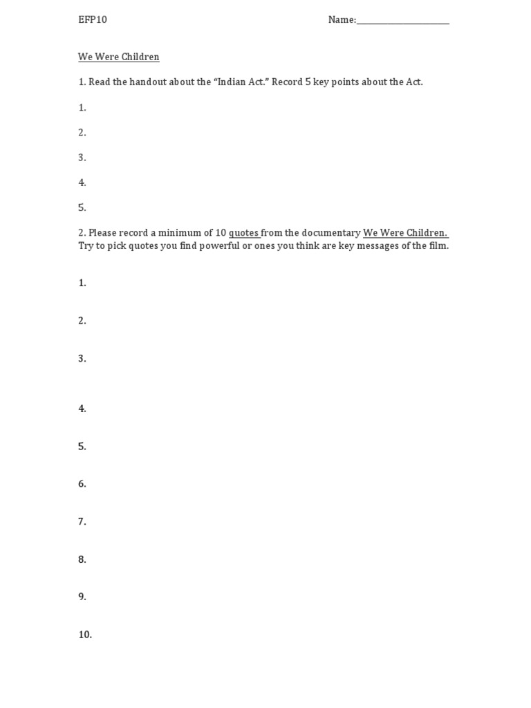 Quotes and Poetry from We Were Children | PDF | Language Arts ...