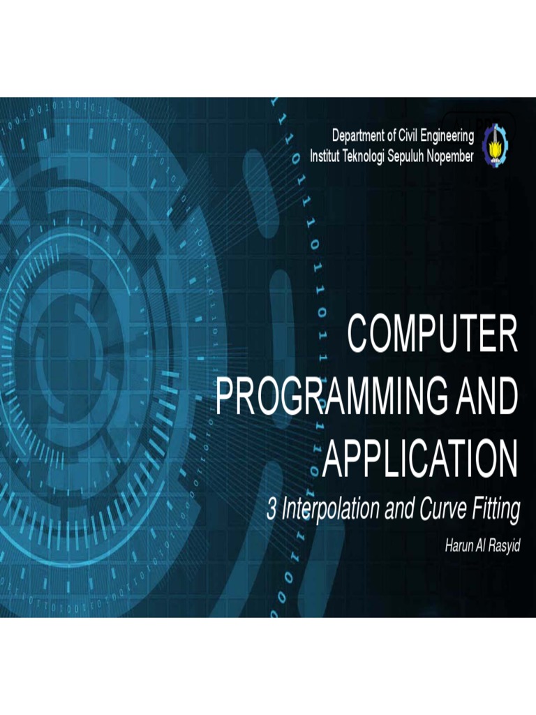 Computer Programming and Application: 3 Interpolation and Curve Fitting | PDF | Interpolation ...