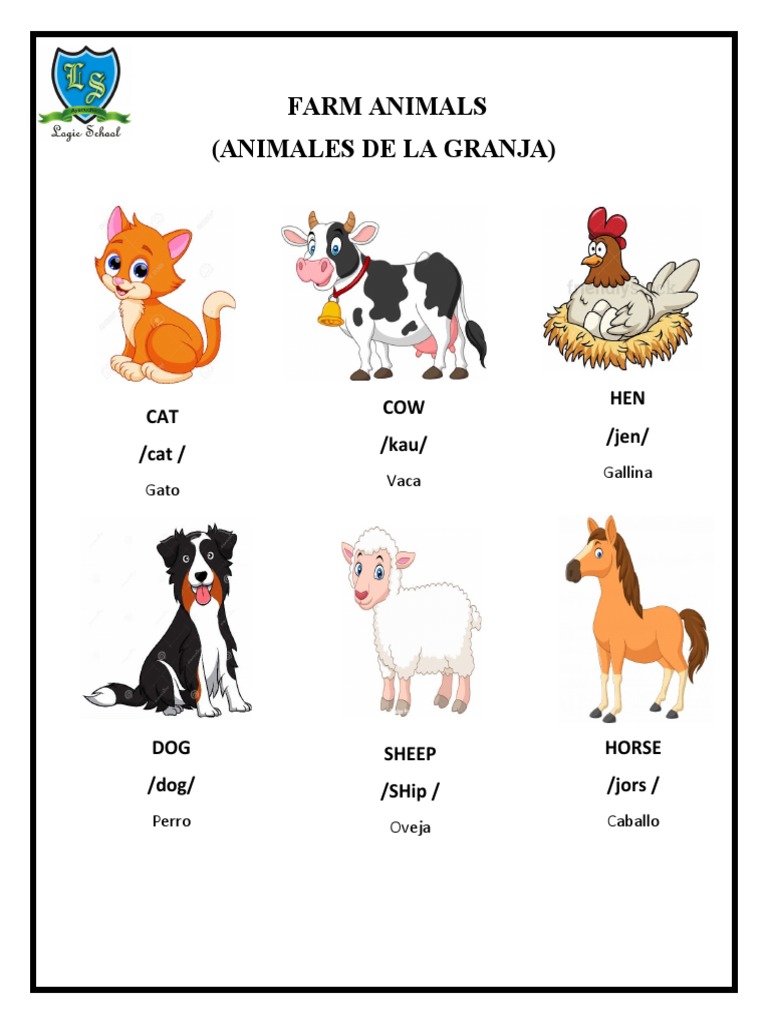 Farm Animals Vocabulario | PDF