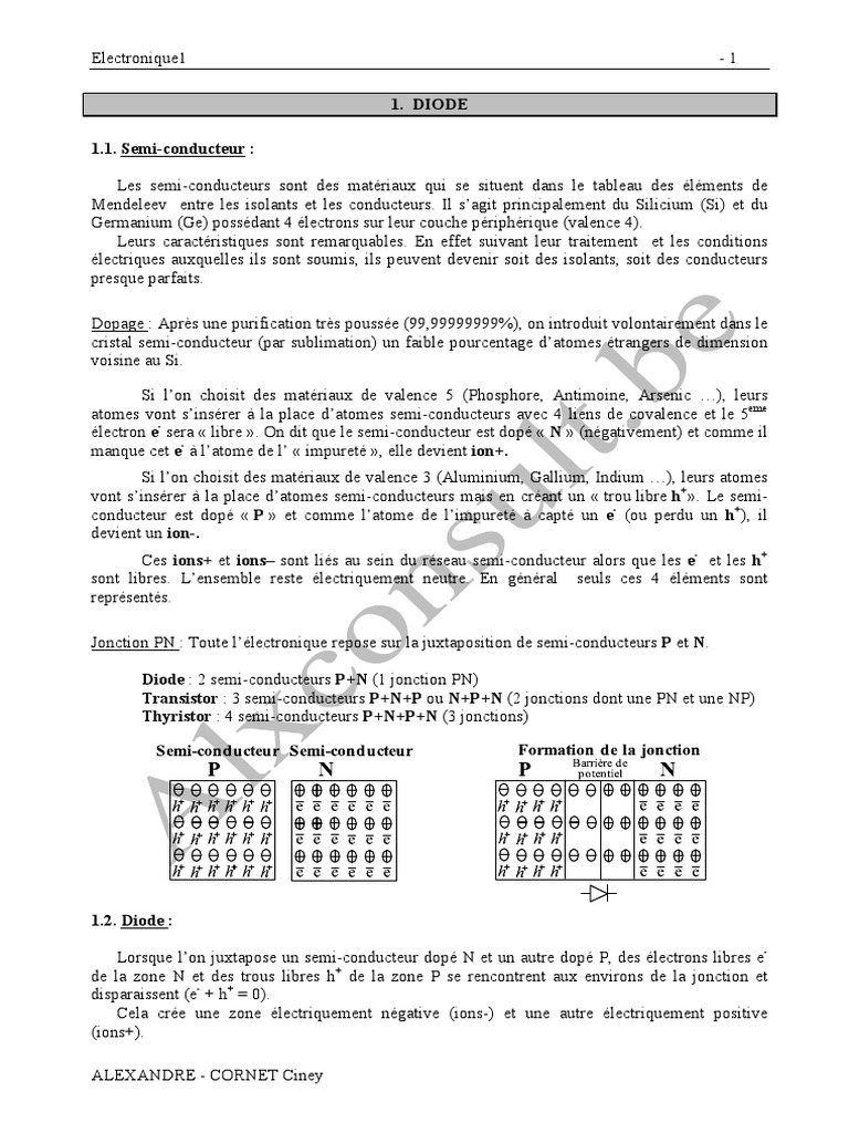 A1 Diode Triac PDF | PDF | Semi-conducteurs | Redresseur