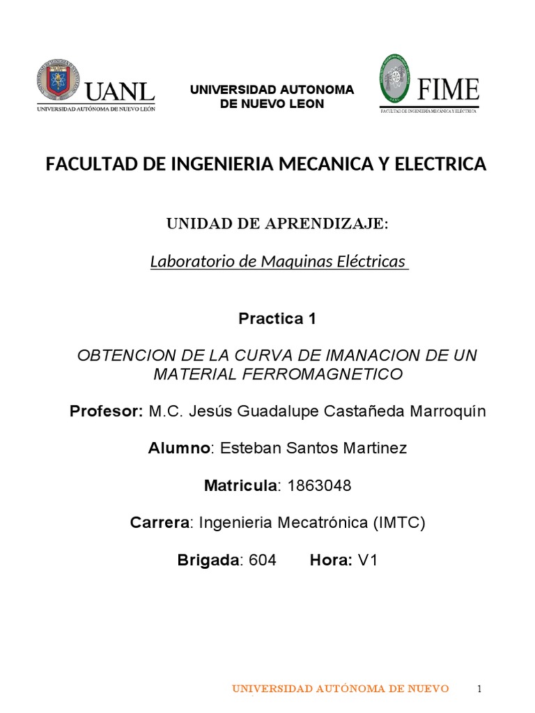 Curva de Imanación en Ferromagnéticos | PDF | Campo magnético | Magnetismo
