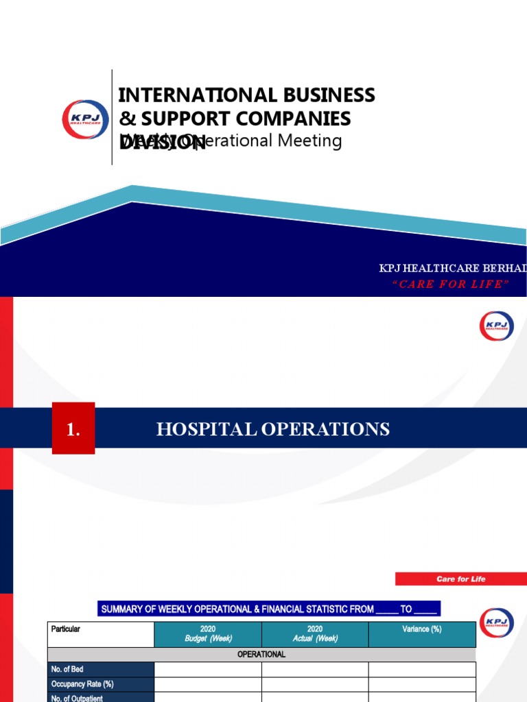Weekly Operational Meeting Summary | PDF | Patient | Health Sciences