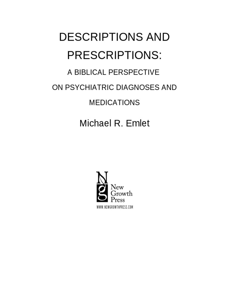 Descriptions and Prescriptions - Michael R. Emlet - 2 | PDF | Mental ...
