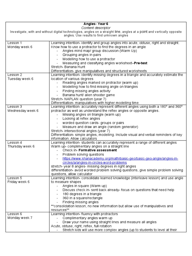 Angles Unit | PDF | Angle | Triangle