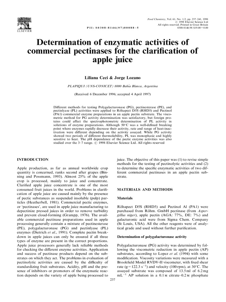 Determination of Enzymatic Activities of PDF | PDF | Enzyme Assay | Enzyme