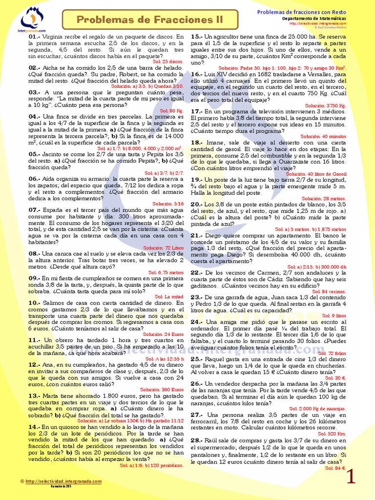 Fracciones Prob2 | PDF | Dom | Naturaleza