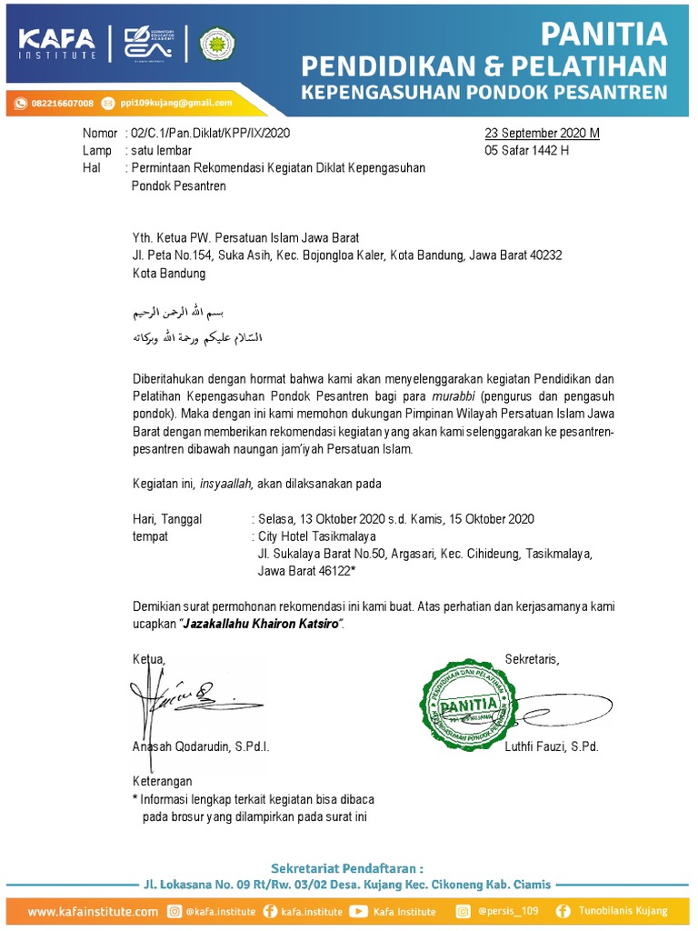 Surat Rekomendasi Diklat Pengasuhan | PDF | Karier & Perkembangan
