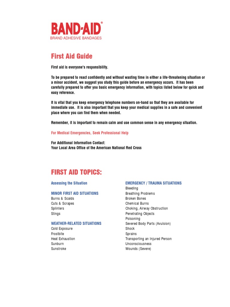 First Aid Guide: Brand Adhesive Bandages | PDF | First Aid | Medicine