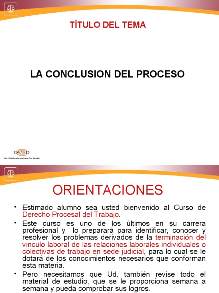 Derecho Procesal Del Trabajo, La Conclusión Del Proceso | PDF ...