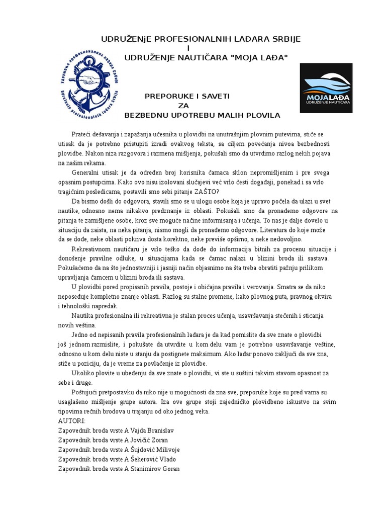 Bezbedna Plovidba | PDF