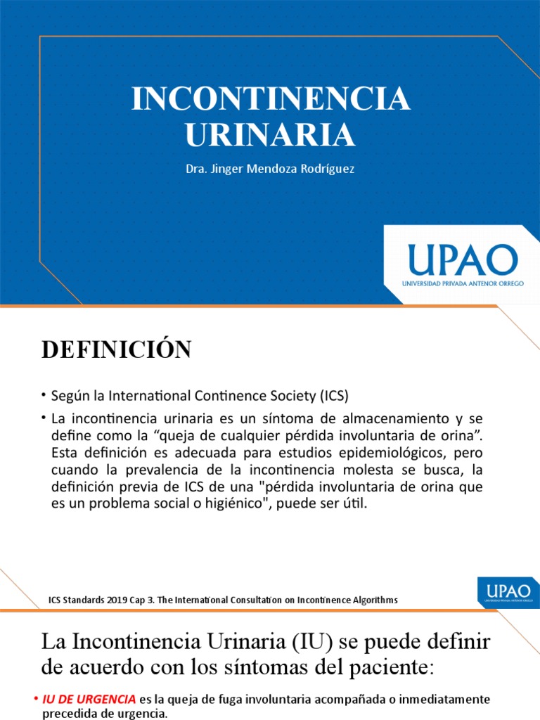 Mehu108 - U4 - T5 - Incontinencia Urinaria | PDF | Incontinencia urinaria | Vejiga urinaria