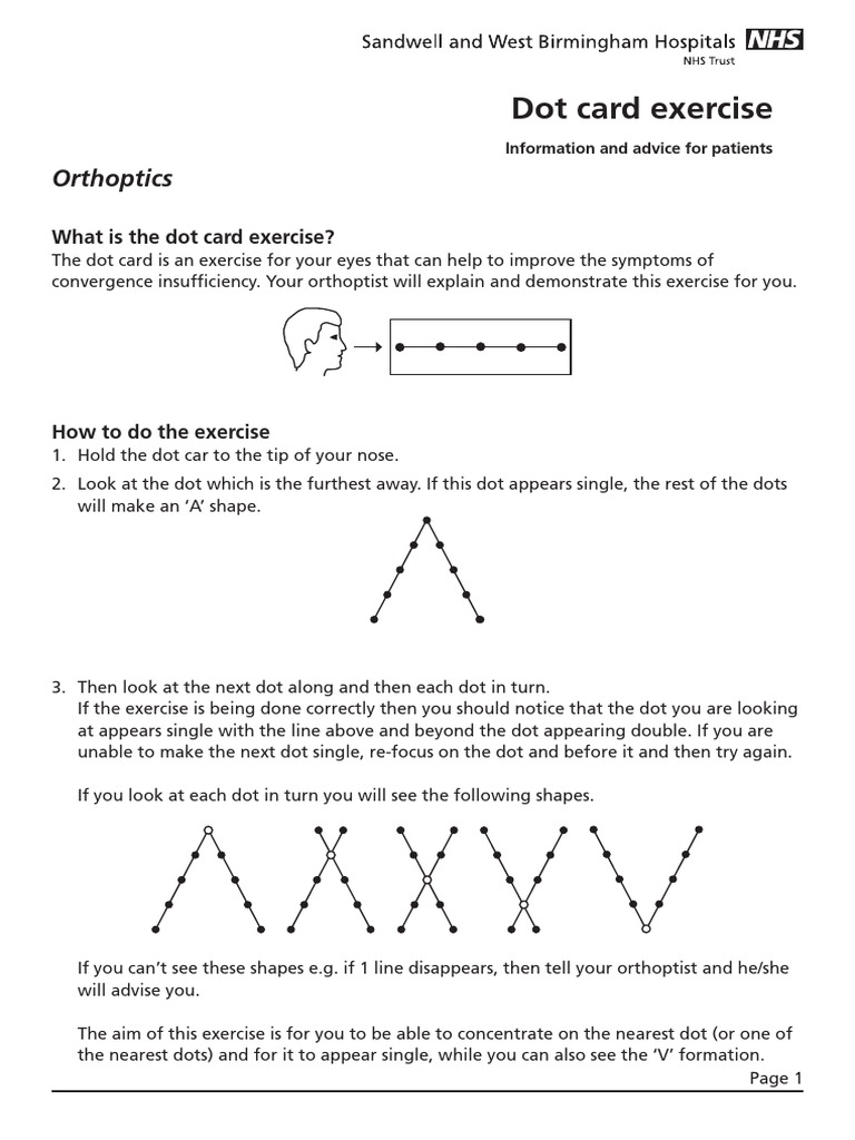 Dot Card Exercise ML4720 | Download Free PDF | Vision | Clinical Medicine