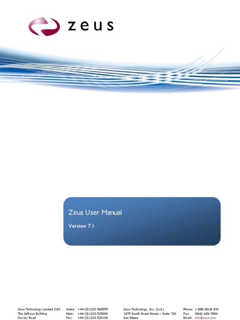 Zeus 7.1 User Manual | PDF | Transport Layer Security | File Transfer ...
