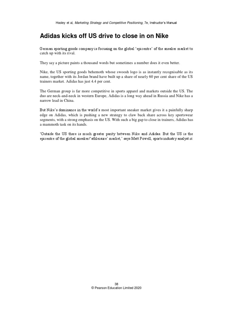 CHP 5 Adidas Vs Nike Competitor Analysis | PDF | Adidas | Nike