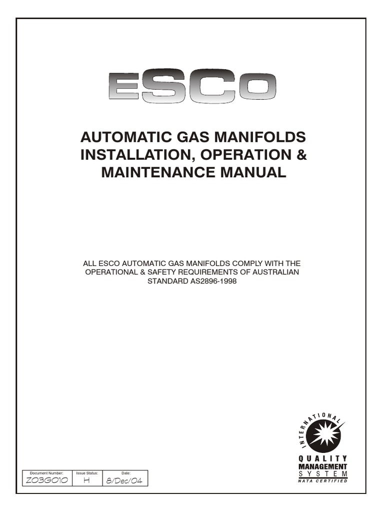 Automatic Gas Manifolds Installation, Operation & Maintenance Manual ...