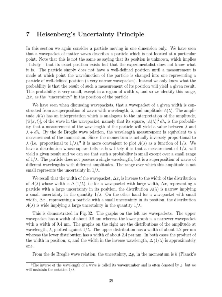 7 Heisenberg's Uncertainty Principle | PDF | Uncertainty Principle ...