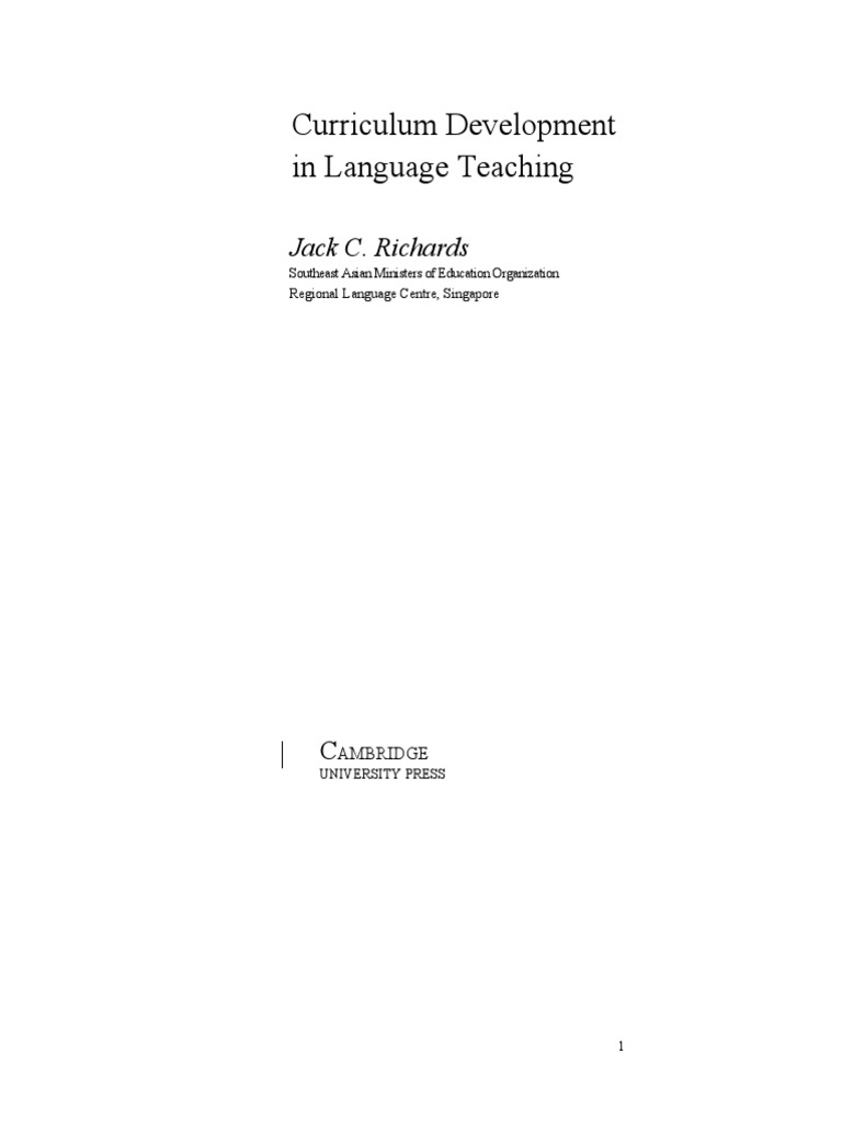 Curriculum Development in Language Teach PDF | PDF | Language Education ...