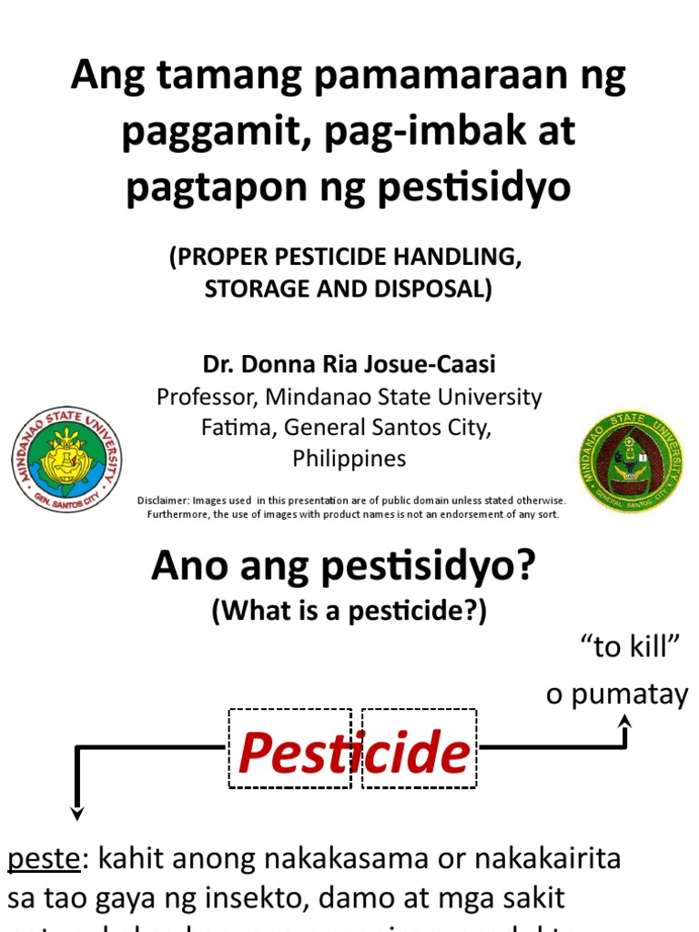 Pesticide Handling, Disposal and Storage | PDF