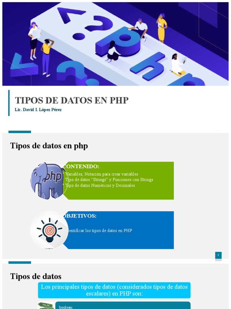 Tipos de Datos en PHP | PDF | Tipo de datos | Variable (informática)