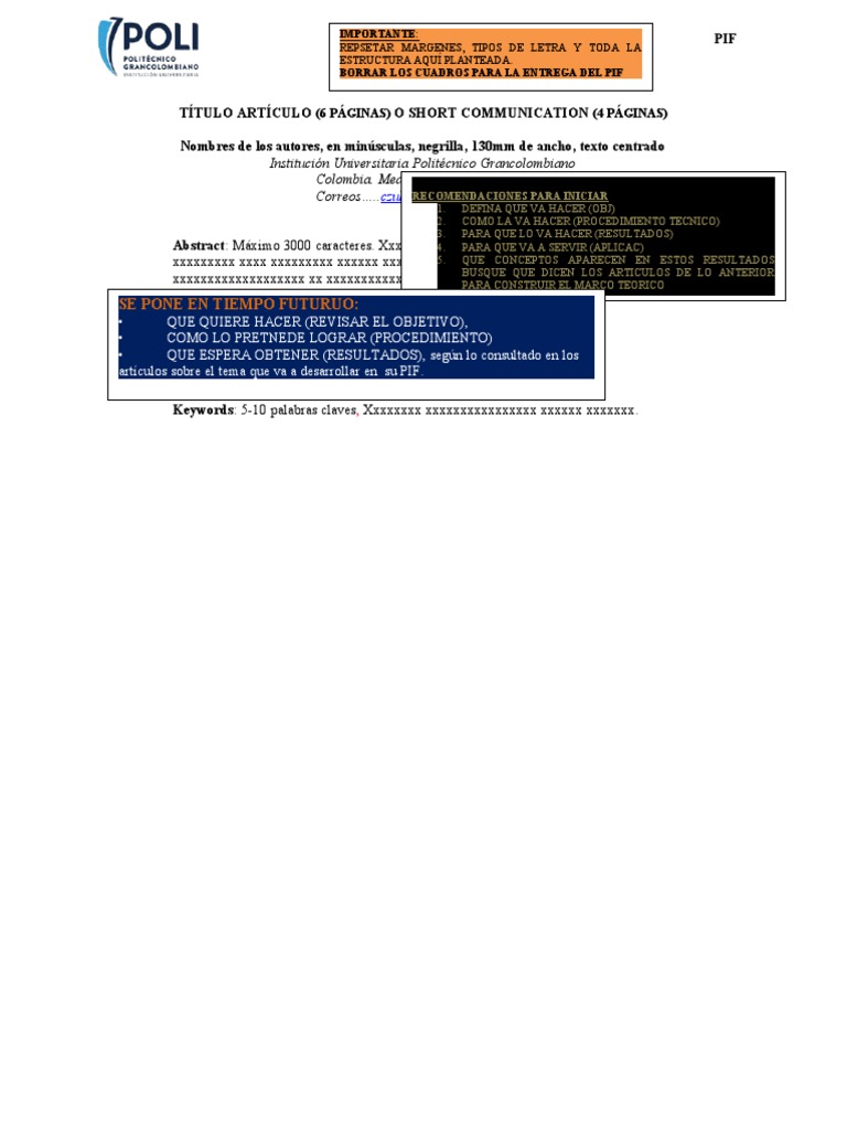 01 Formato Propuesta PIF 193 | PDF