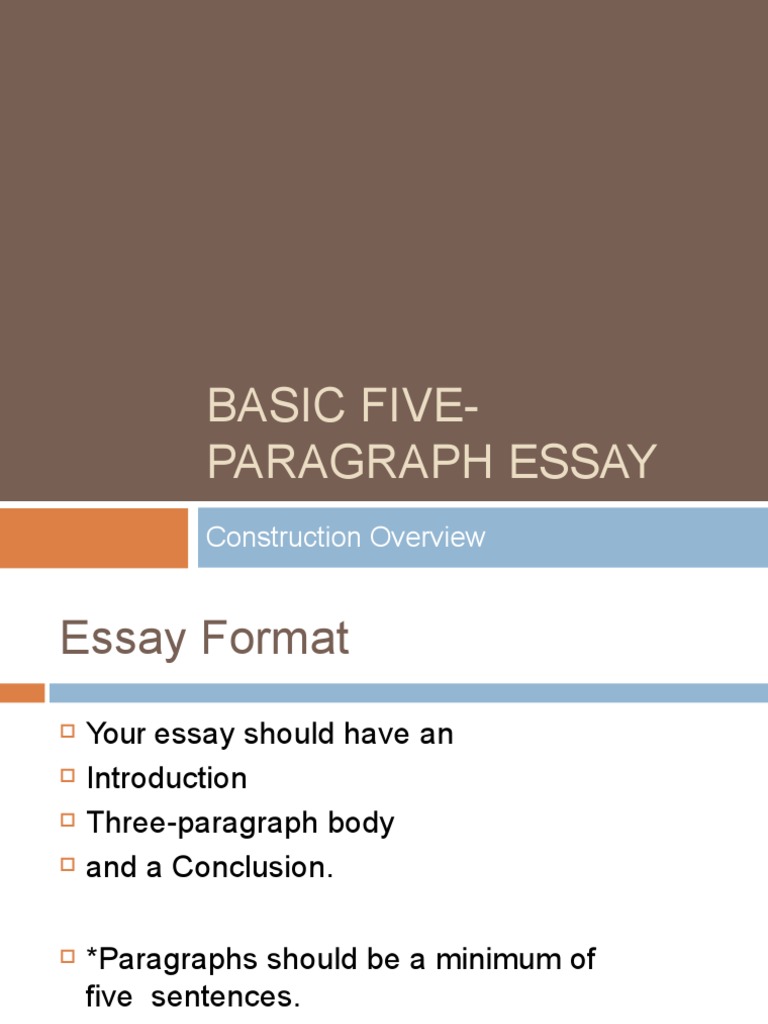 Basic Five-Paragraph Essay: Construction Overview | PDF | Restaurants ...