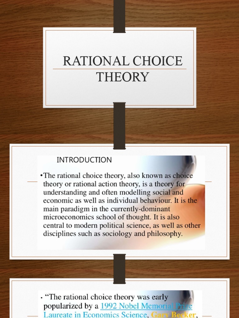 RATIONAL CHOICE THEORY John | PDF