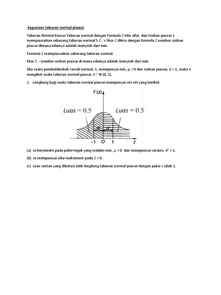 Kegunaan Taburan Normal Piawai | PDF