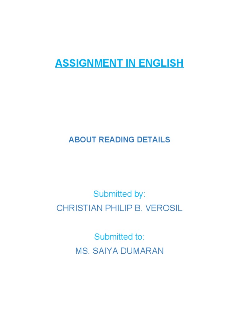 Assignment in English | PDF | Social Science