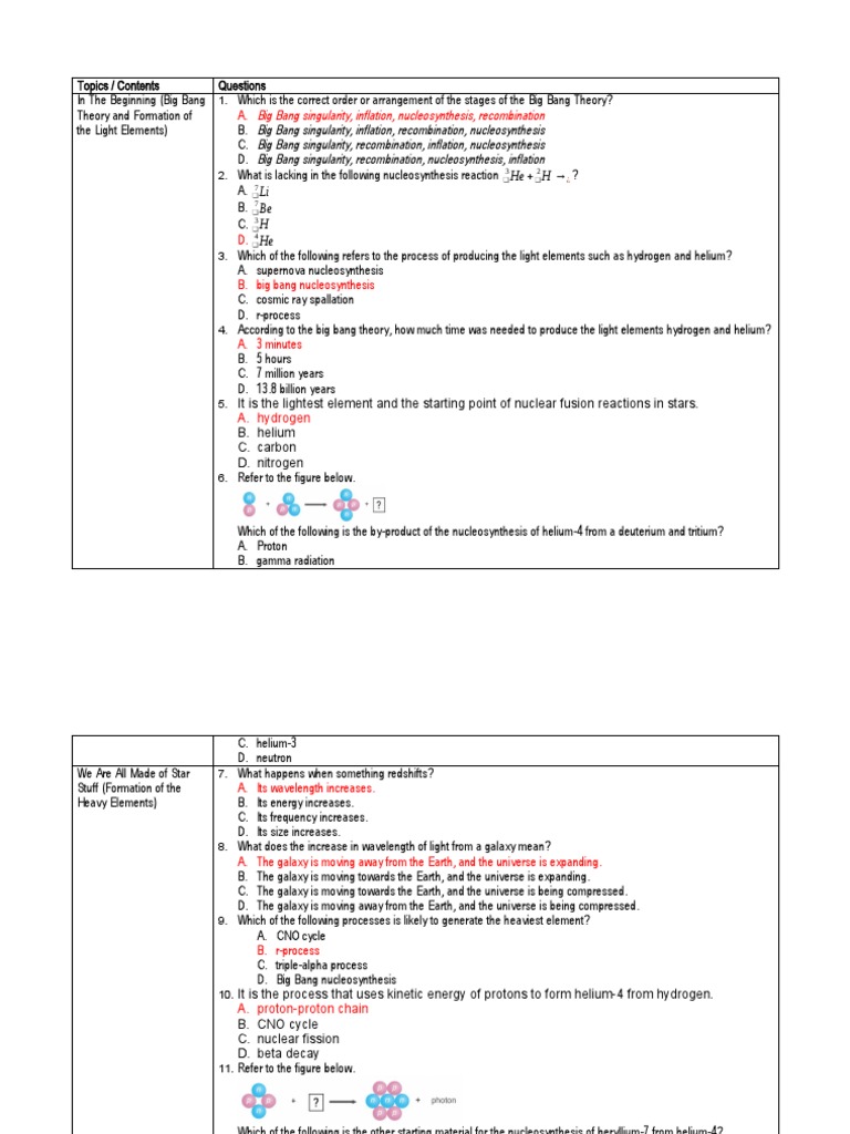 Physical Science (Exam) Answer Key | PDF | Atomic Nucleus | Chemical ...
