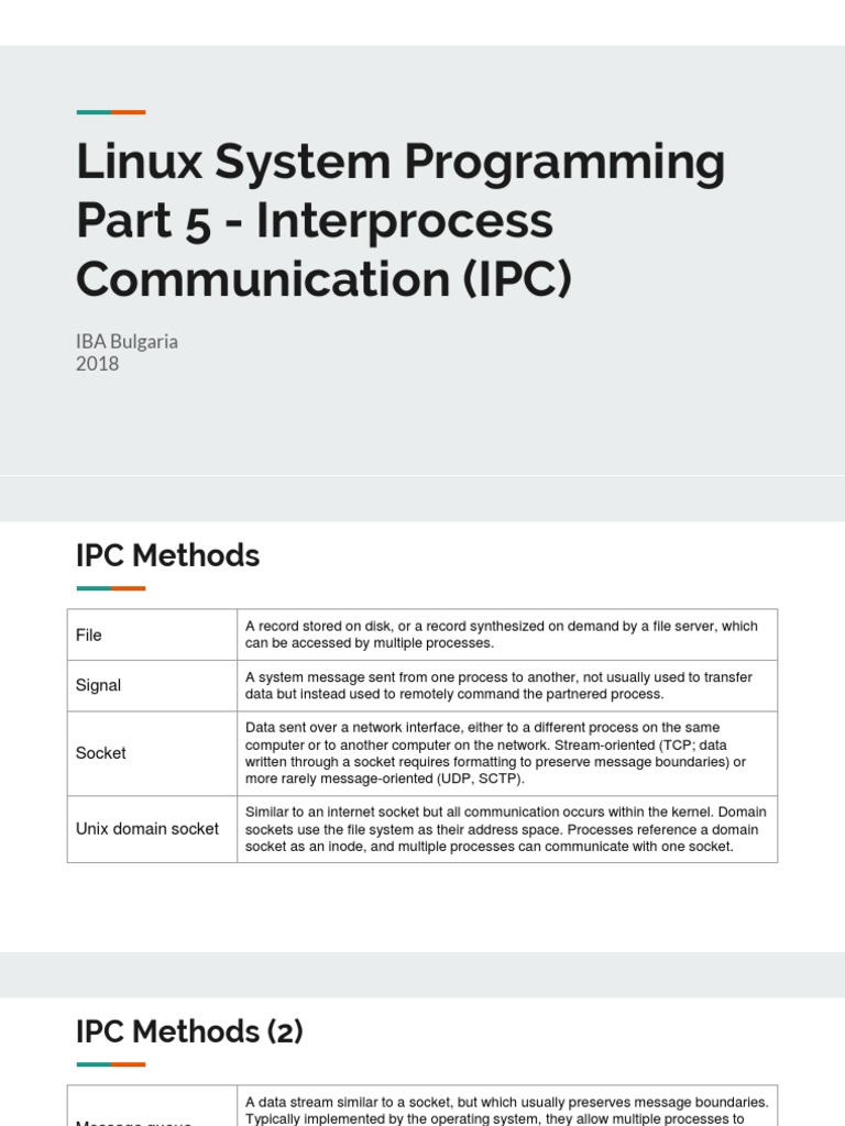 Linux System Programming Part 5 Interprocess Communication Ipc Download Free Pdf