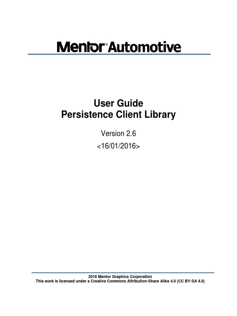 User Guide Persistence Client Library | PDF | Application Programming Interface | Computer File