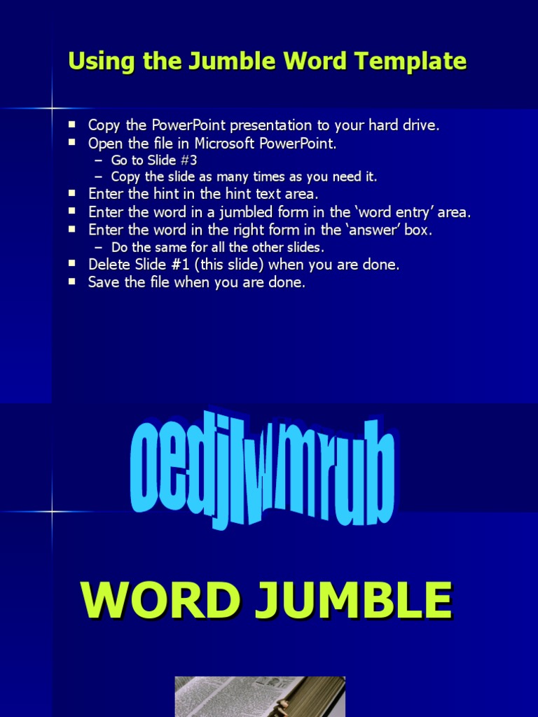 Using The Jumble Word Template | PDF