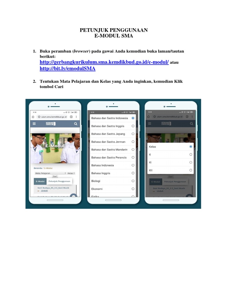 Petunjuk Penggunaan E Modul Sma Pdf