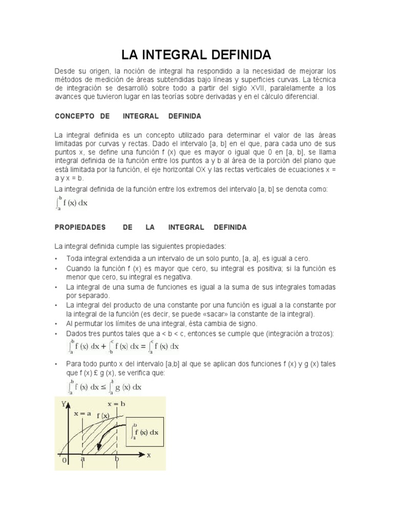 La Integral Definida | PDF | Integral | Función (Matemáticas)