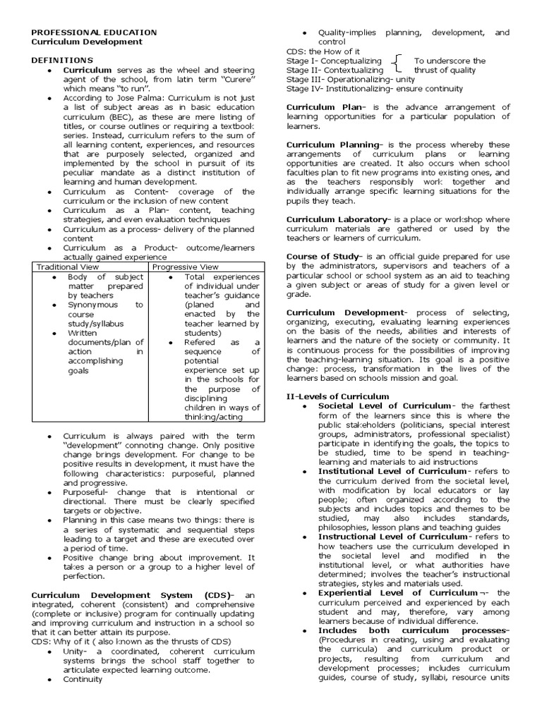 Curriculum Development Handouts | PDF | Curriculum | Educational Assessment