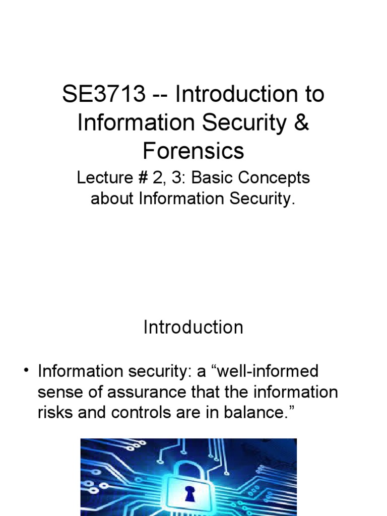 Is And F Lecture 2 And 3 Introduction To Information Security Pdf Threat Computer