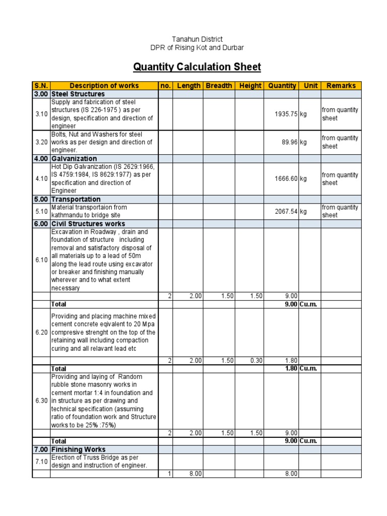 ANNEX C Quantity of Bridge | PDF | Architectural Design | Architecture