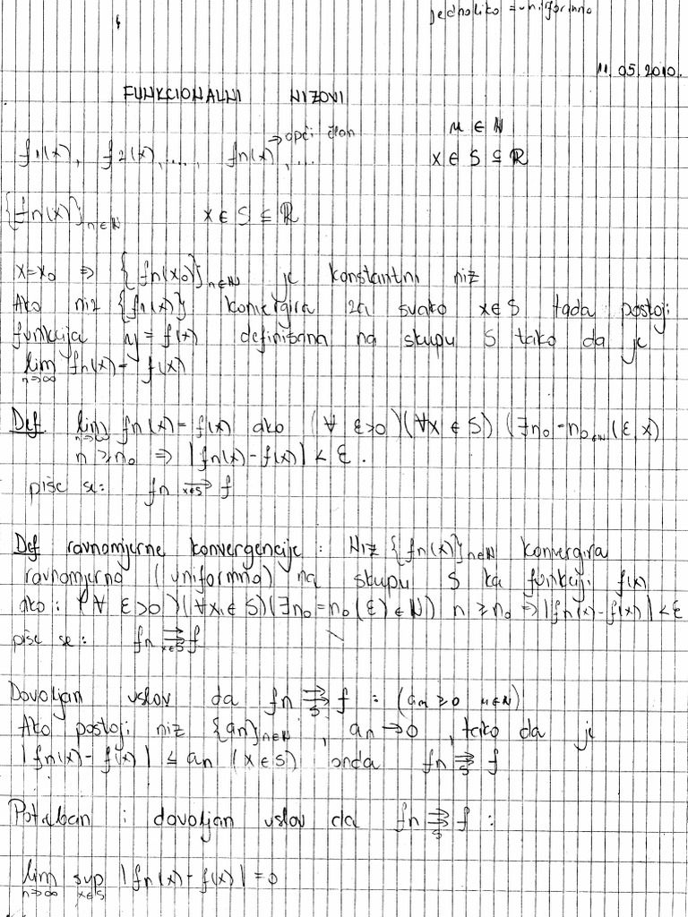 Funkcionalni Nizovi I Funkcionalni Redovi Reseni Zadaci U Rukopisu PDF ...
