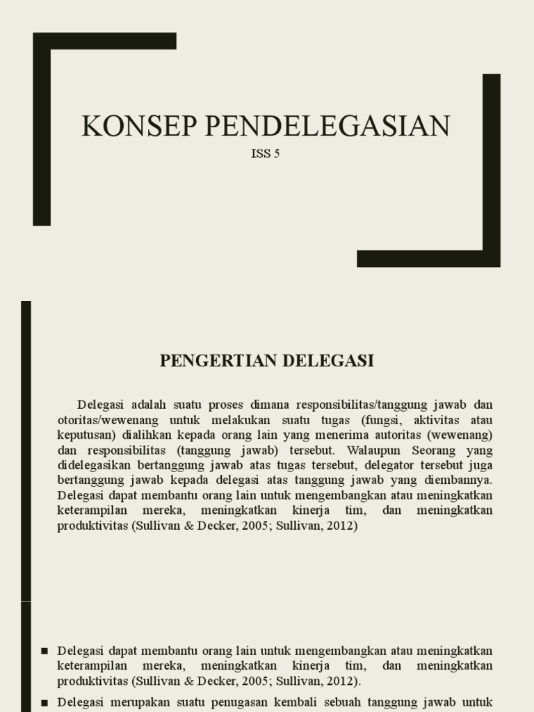 Konsep Pendelegasian | PDF | Karier & Perkembangan