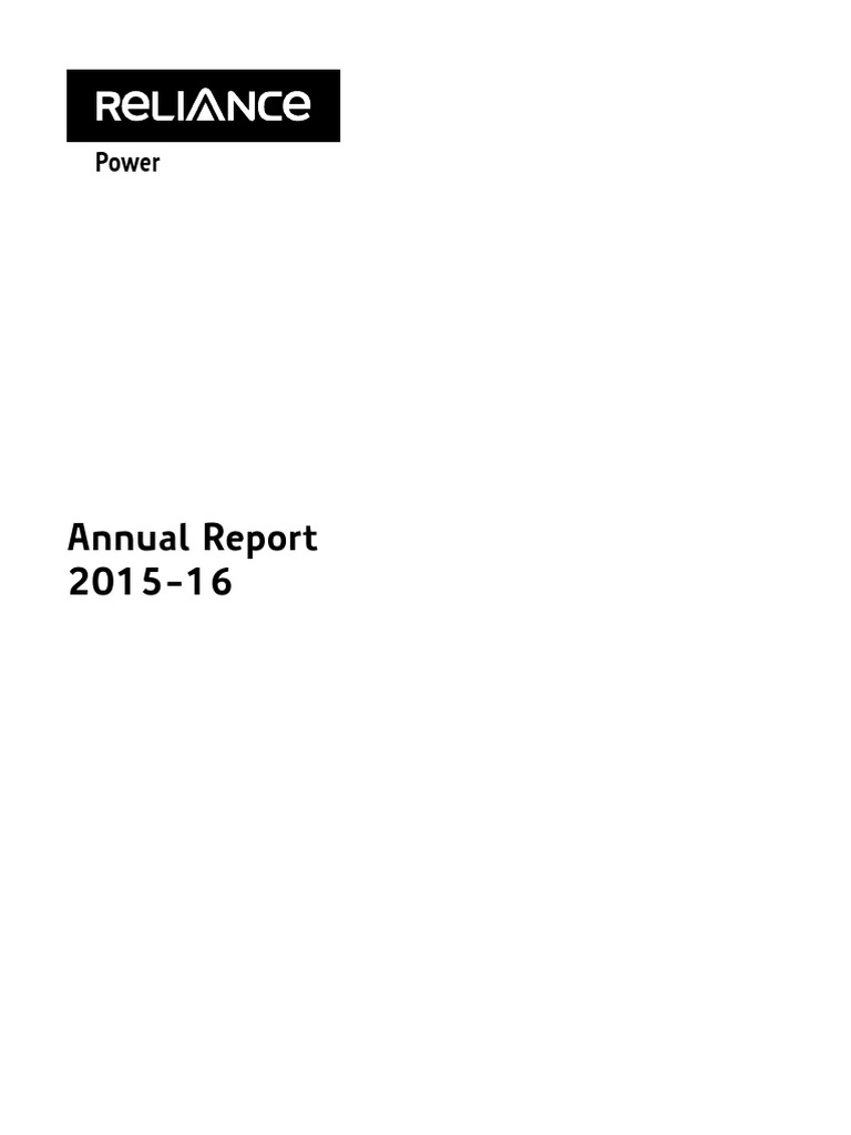 Reliance Power 2015-16 Annual Report | PDF | Corporations | Business
