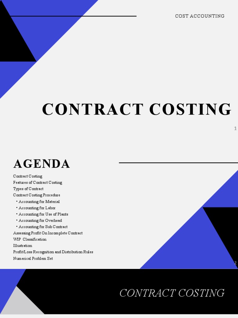 Contract Costing: Cost Accounting | PDF | Cost | Economic Sectors