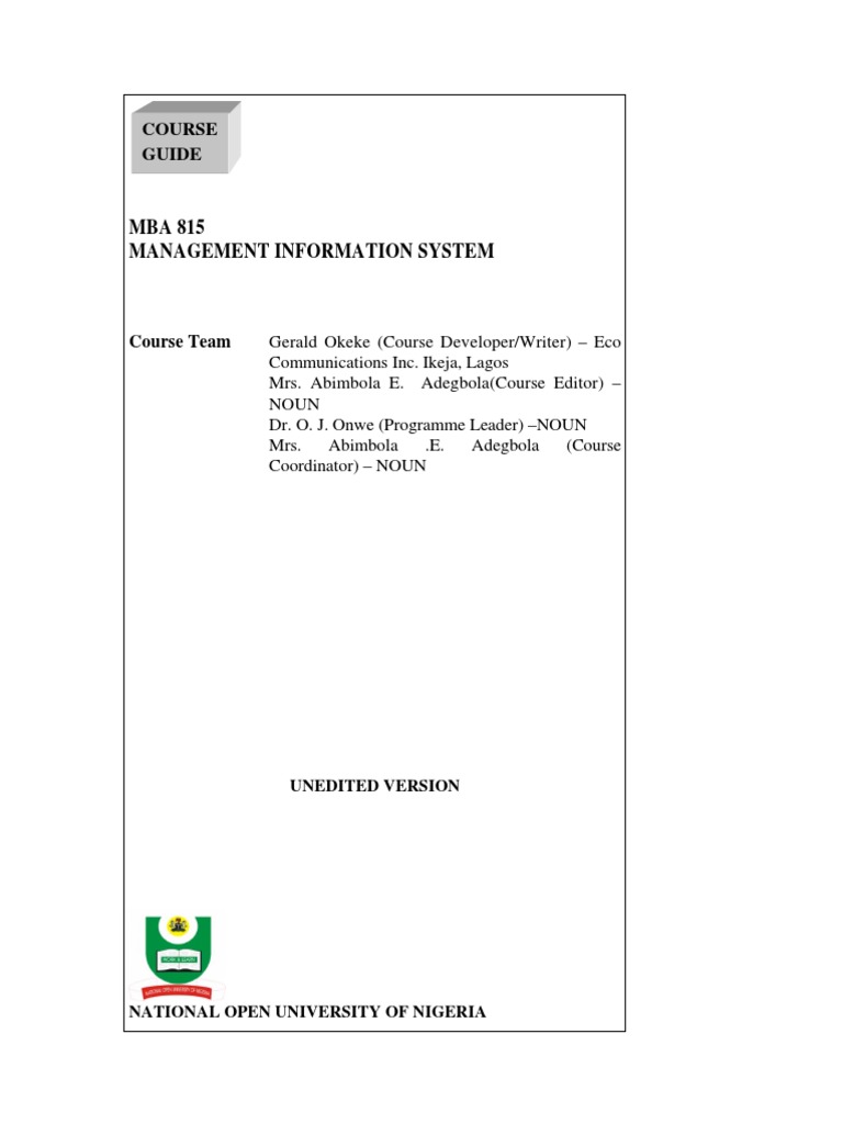 Mba 815 Management Information System | PDF | Software Development ...