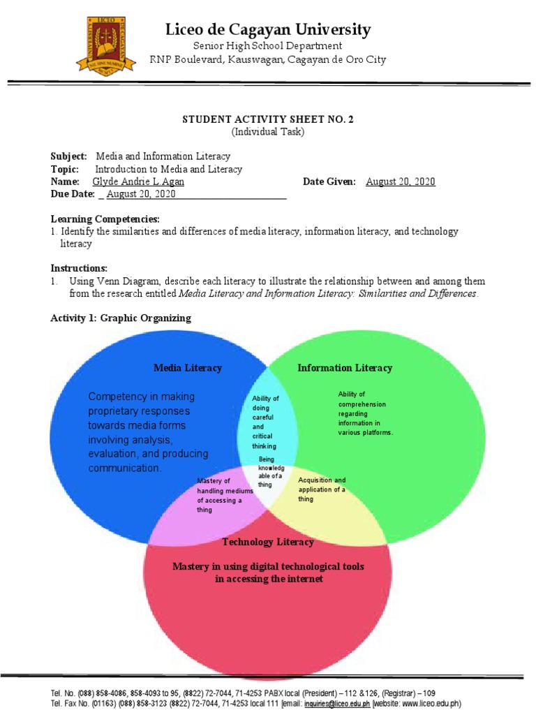 Student Activity Sheet 2 (Individual) Day 2 | PDF | Information ...