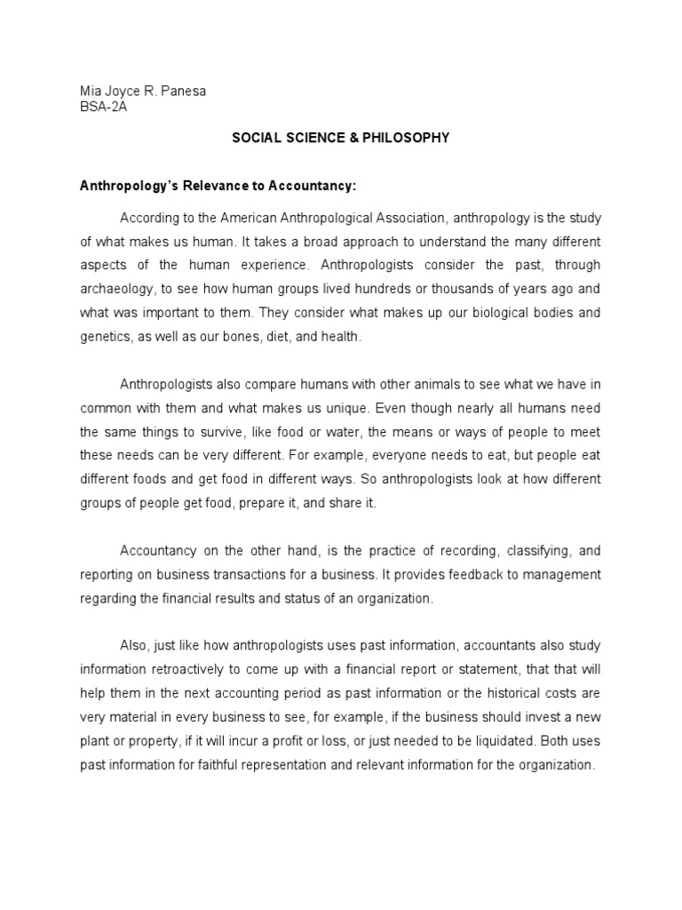Social Science & Philosophy | PDF | Anthropology | Accounting