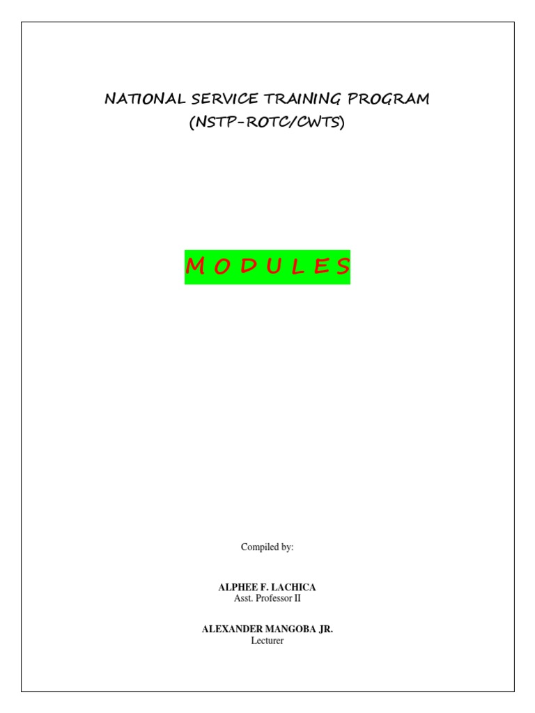 NATIONAL SERVICE TRAINING PROGRAM Modules | PDF | Volunteering | Flag